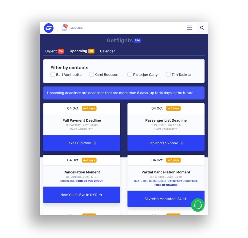 Vliegen in groep | Getflights